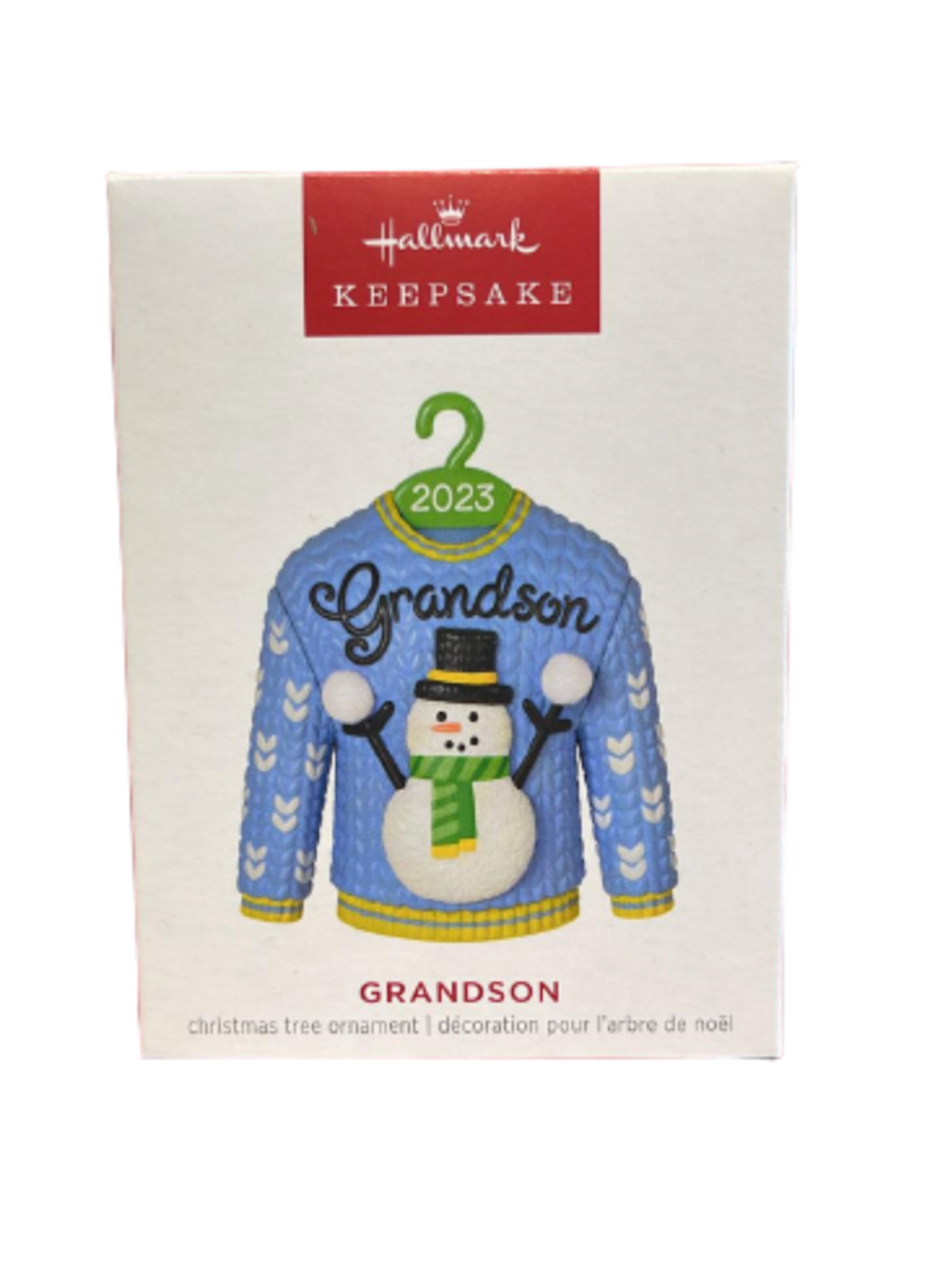 Hallmark 2023 Keepsake Grandson Christmas Sweater Ornament New with Bo ...