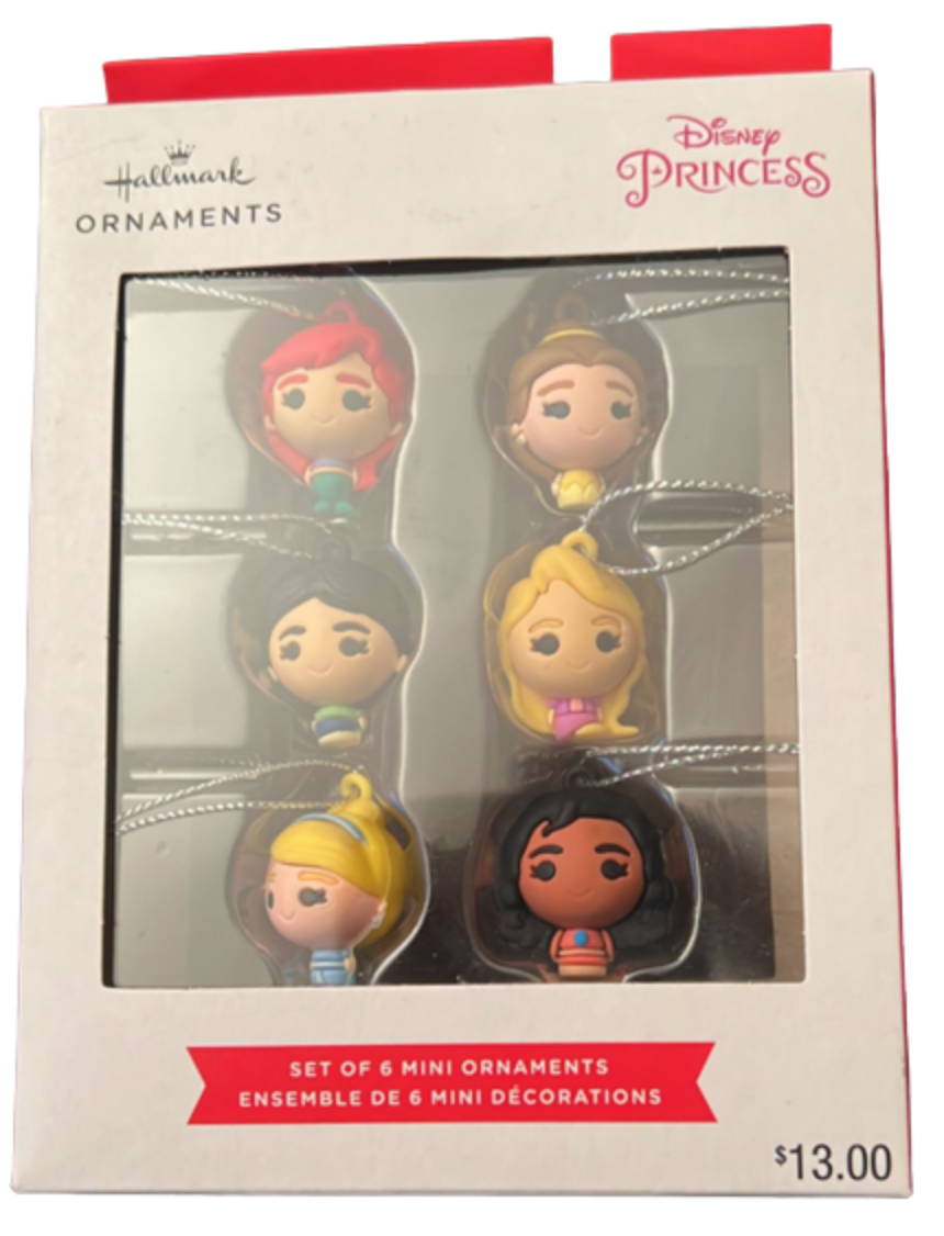Hallmark Disney Princess Christmas Miniature Ornaments Set of 6 New wi ...