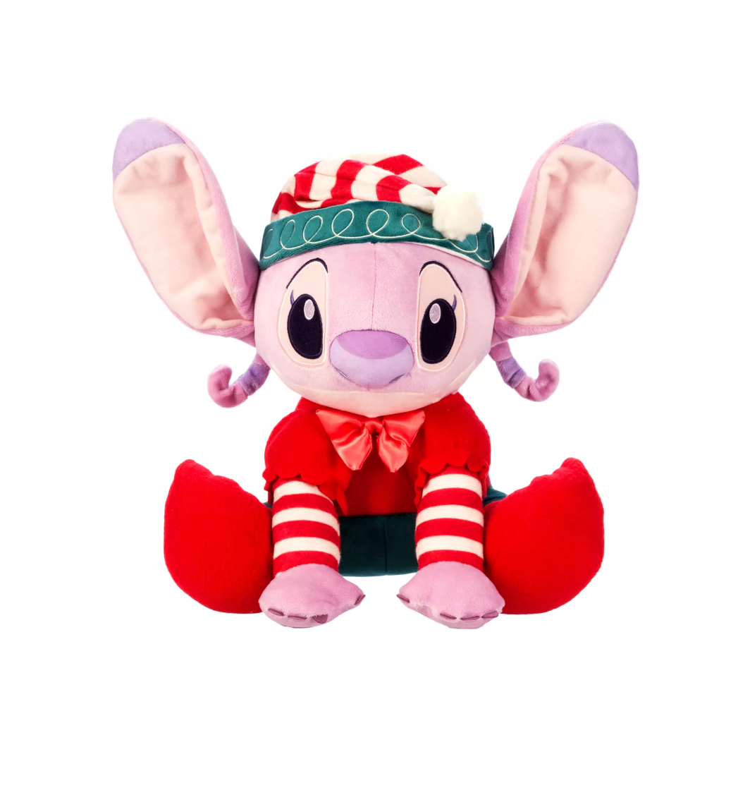 Disney Parks Lilo and Stitch Angel Elf Holiday Christmas Plush New wit ...
