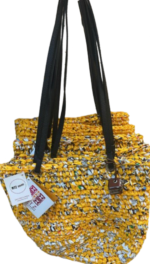 M&M's World Mitz Handmade Yellow Weaved Tote Bag New With Tag – I Love ...