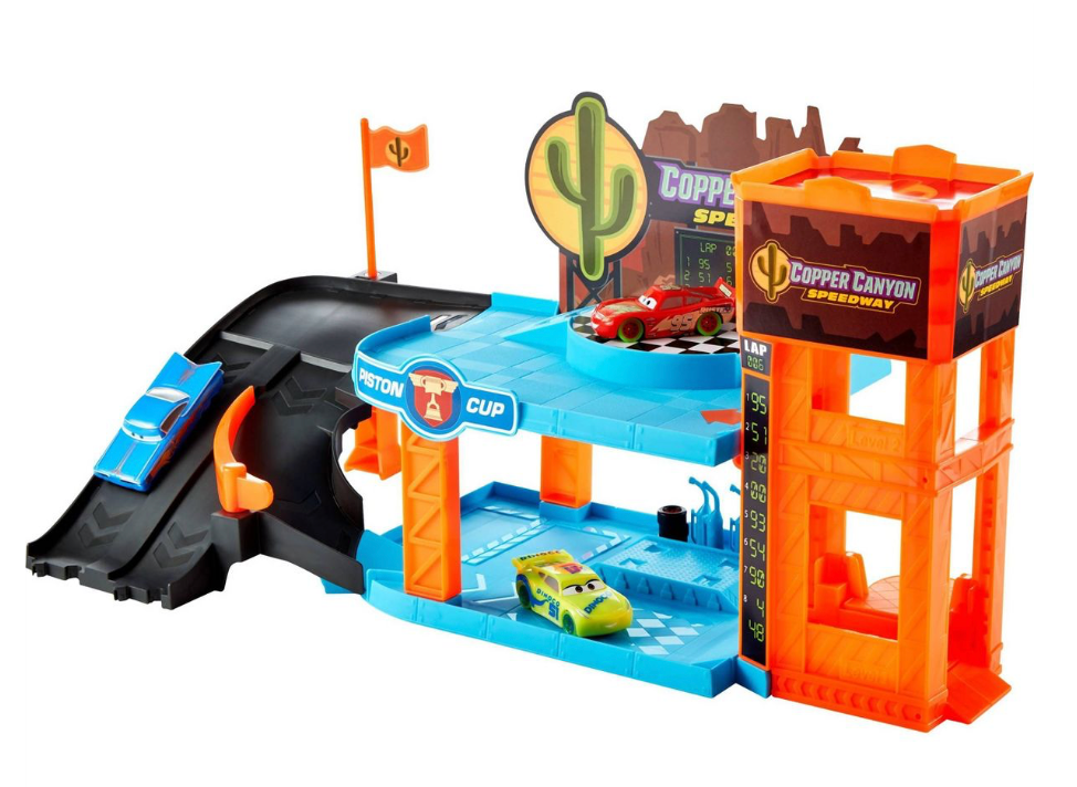 Disney Pixar Cars Glow Racers Copper Canyon Glowing Garage Playset New ...