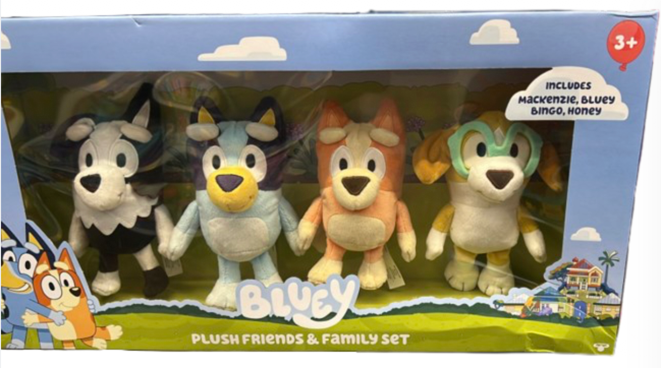 Bluey 4pc Plush Collector Set in Costume Stuffed Animals New with Box ...
